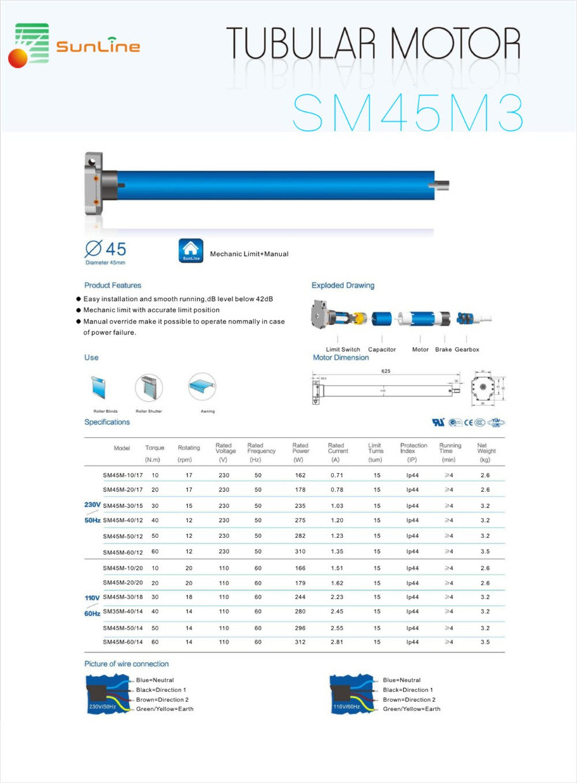 roller shutter door scve a-ok dooya somfy M45 Standard manual roller ...